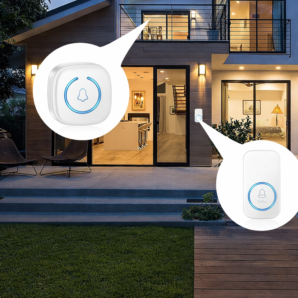 Sonnette sans fil Longue Portée Exterieur Étanche Electronique avec 60 ...